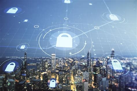 Premium Photo Virtual Creative Lock Illustration With Microcircuit On