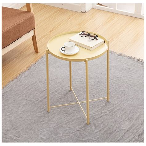 Delicatoโต๊ะวางถาด ขนาด 47 5x53ซม รุ่น Lx03 สีเหลือง Shopee Thailand