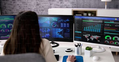 Kpi Business Analytics Data Dashboard Analyst Using Computer Photo