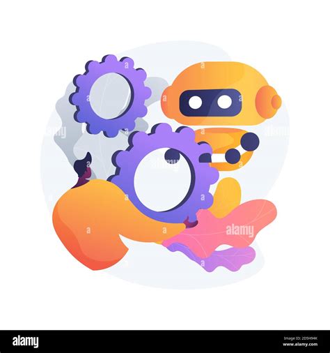 Collaborative Robotics Abstract Concept Vector Illustration Stock