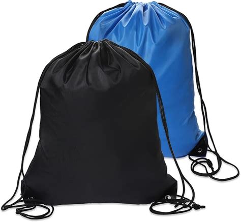 2pcs Drawstring Bags Pe Bags Drawstring Gym Bag Black Draw