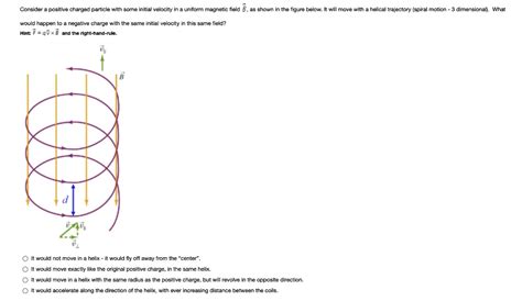 Consider Cosine Charged Particle With Some Initial Velocity Ntor