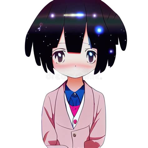 And Shy Anime Manga Girl Dressed In A Nun Outfit Generative Ai Stock Illustration
