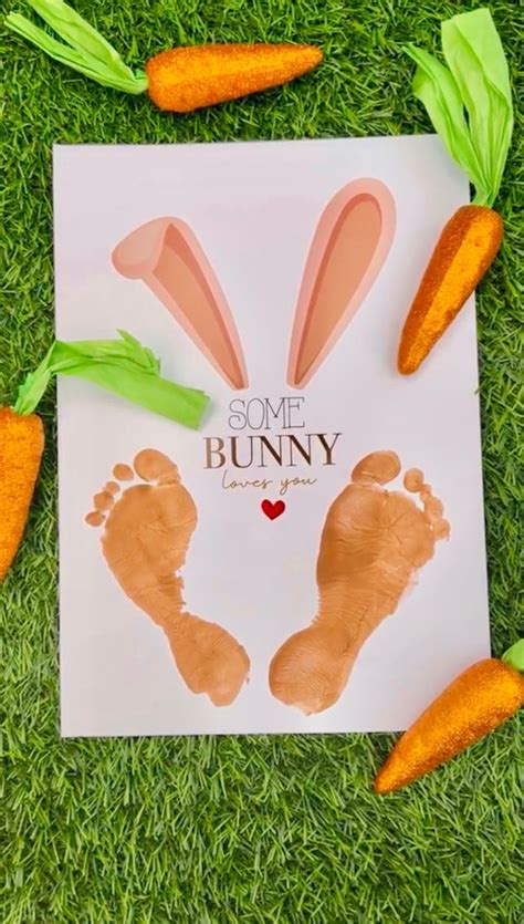 Some Bunny Loves You Easter Feet Footprint Handprint Art Craft