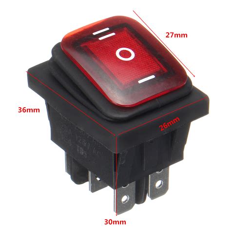 V A Pin Waterproof Rocker Switch With Lamp Light Momentary Alexnld Com