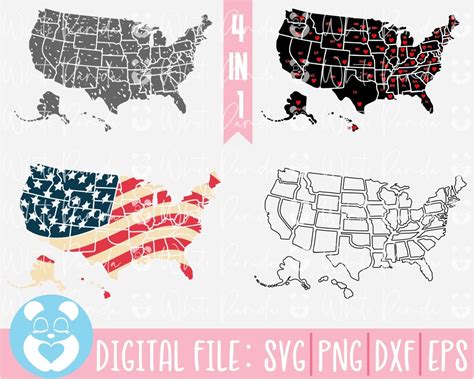 Usa Map Svg Usa State Svgusa Svg Map Svg America Etsy New Zealand