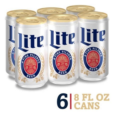 Miller Lite American Pilsner Light Lager Beer 6 Cans 8 Fl Oz