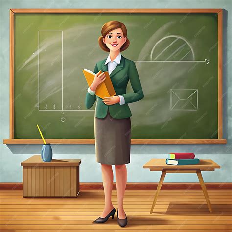 School Teacher In The Classroom Vector Art Illustration Premium Ai