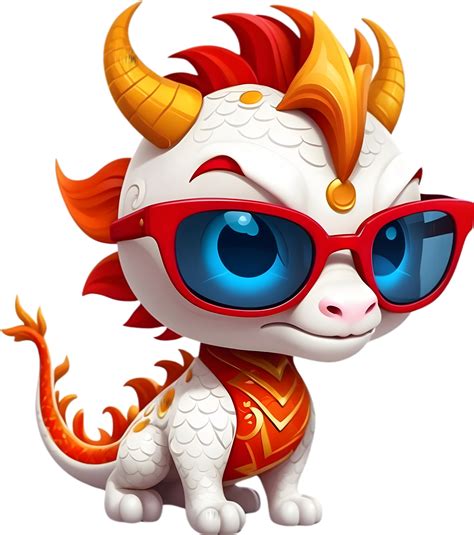 Ai Gegenereerd Een Tekenfilm Draak Dierenriem Voor Chinese Nieuw Jaar