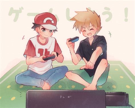 Red And Blue Oak Pokemon And More Drawn By Maccha Pamocute Danbooru