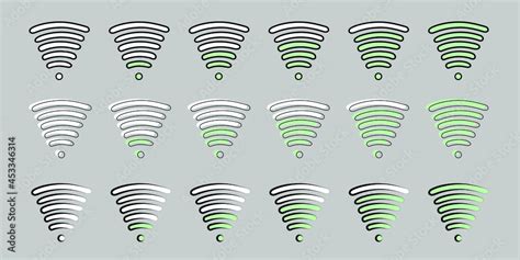 Wifi Signal Icon Set Tech Symbols Collection Connection Phone Elements Mobile App Isolated
