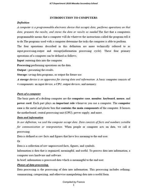 Notes Sub Ict S 5 Pdf Computer File Booting