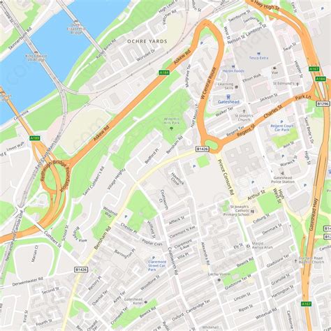 Gateshead Modern Atlas Vector Map Boundless Maps Map Vector Map