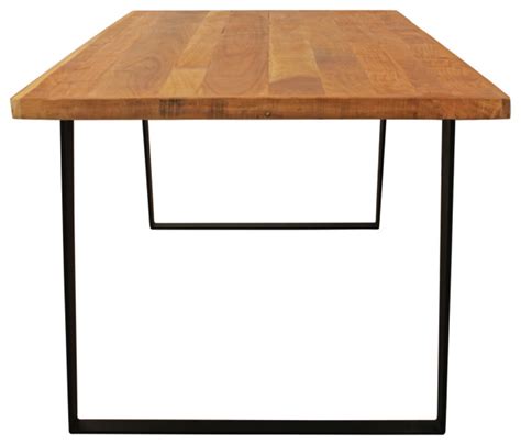Anaheim Dining Table In Modern Natural Finish On Solid Wood With Iron