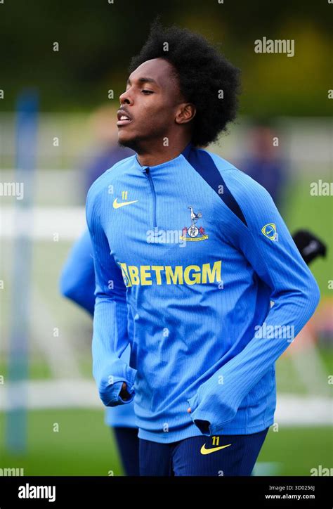 Tottenham Hotspurs Mathys Tel During A Training Session At The