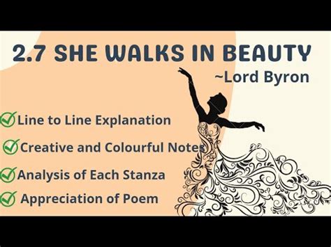 She Walks In Beauty Lord Byron Line To Line Explanation YouTube