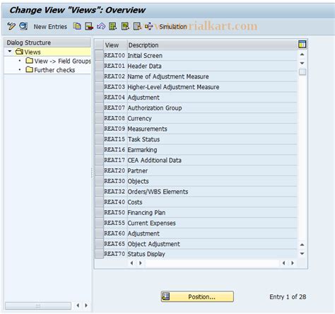 REAT SAP Tcode AM Views Transaction Code