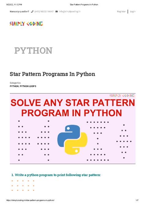 Star Pattern Programs In Python Star Pattern Programs In Python