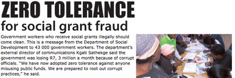 Zero Tolerance For Social Grant Fraud Vukuzenzele