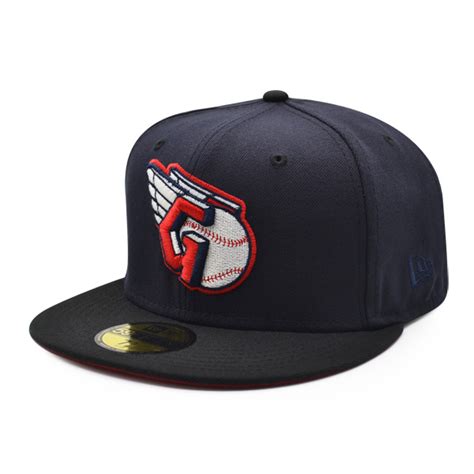 New Era Cleveland Guardians Navy Blue Red Uv 59fifty Fitted Hat