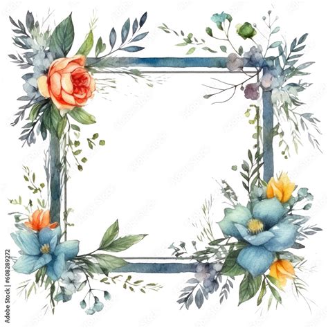 Watercolor Flower Border Clipart Illustration Painting Floral Design