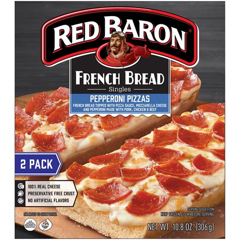 Red Baron Pizza French Bread Singles Pepperoni 2 Count 1080 Oz