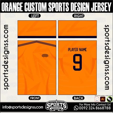 Orange Custom Sports Design Jersey Sports Designss