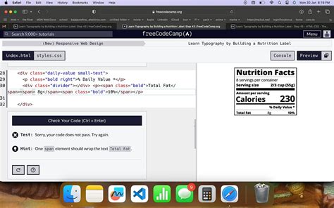 Learn Typography By Building A Nutrition Label Step 43 HTML CSS