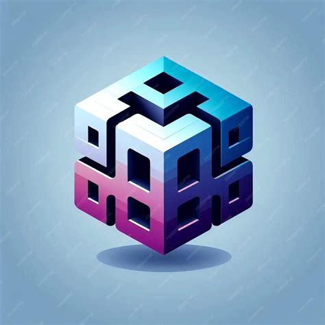 Futuristic 3d Cubes Abstract Design With Gradient Colors Modern Geometric Digital Art Cube