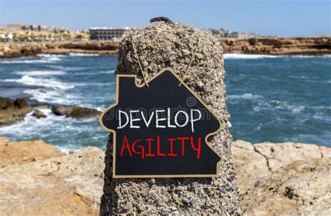 Develop Agility Symbol Concept Words Develop Agility On Beautiful Black Chalk Blackboard On A