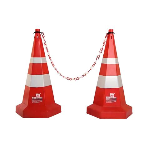 Buy Nilkamal 750mm Traffic Safety Cone And Chain Pack Pack Of 2