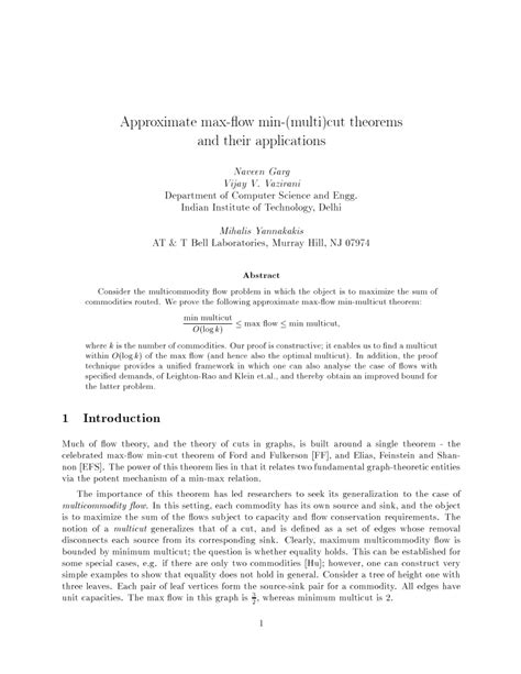 pdf approximate max flow min multi cut theorems and their applications