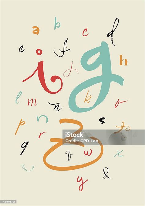 Calligraphic Hand Written Lowercase Alphabet向量圖形及更多個性圖片 個性 創作性 單字詞