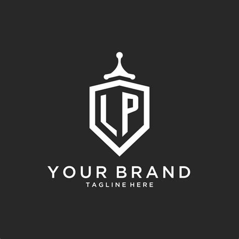 Lp Monogram Logo Initial With Shield Guard Shape Design 15785335 Vector Art At Vecteezy