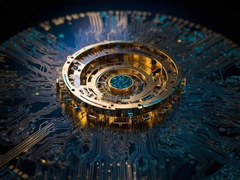 futuristic quantum computing circuitry premium ai generated image