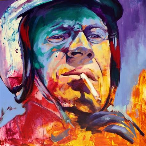 Steve Mcqueen Portrait Acrylic On Canvas 90x90cm Cuadro Original
