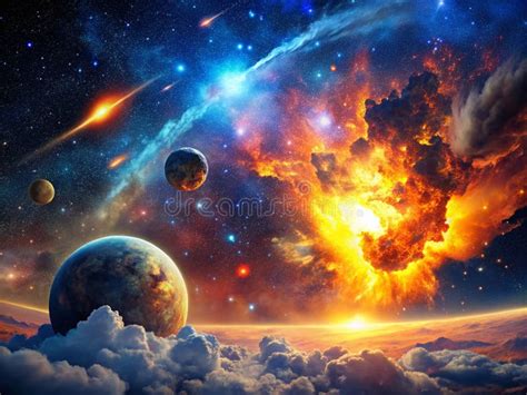 A Breathtaking Deep Space Journey Double Exposure Of Hydrogen Nebulae