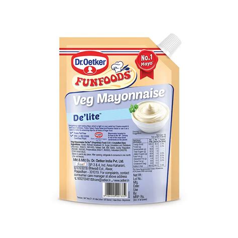 Dr Oetker Funfoods Delite Veg Mayonnaise Price Buy Online At ₹139