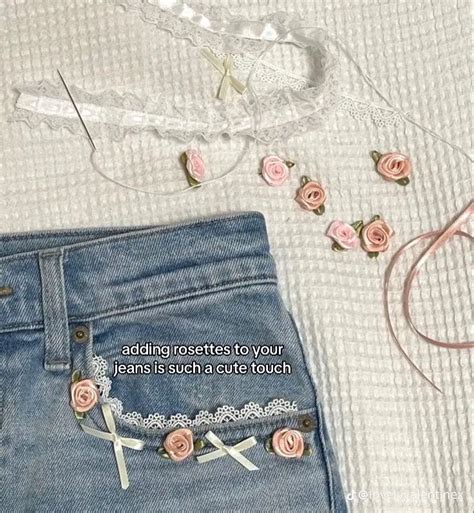 Diy Upcycled Jeans With Pink Roses