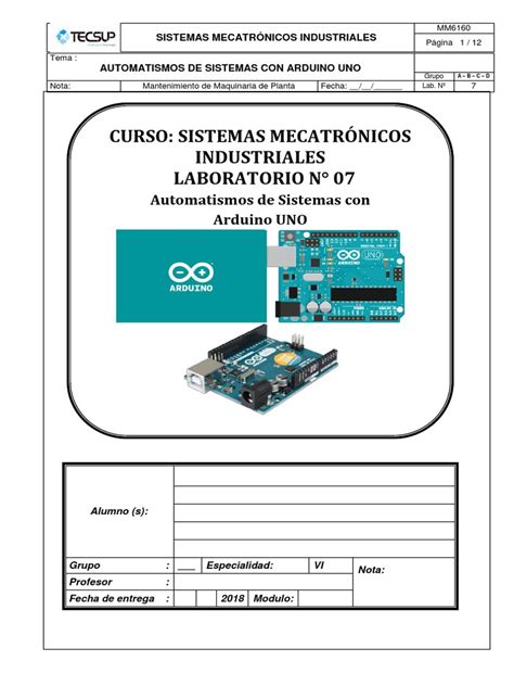 Lab 07 Automatismos Con Arduino C3 20181 Pdf
