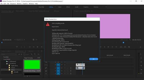 Solved Premiere Pro Cc 2018 Import Green Glitch Render Er Adobe