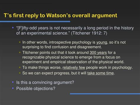 Ppt Behaviorism Versus Introspectionism Watson Versus Titchener