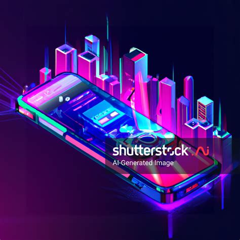 Cyberpunkinspired Smartphone Holographic Ui Large Eyecatching Ai