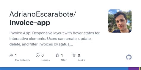 Github Adrianoescaraboteinvoice App Invoice App Responsive Layout With Hover States For