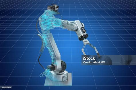 시각화 3d Cad 모델 로봇 팔의 청사진 3 차원 렌더링 청사진에 대한 스톡 사진 및 기타 이미지 청사진 3차원 형태 로봇 Istock
