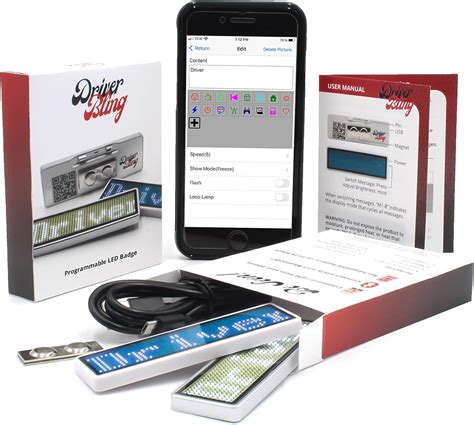 Buy Driver Bling Blue LED Badge Name Tag Wireless Bluetooth