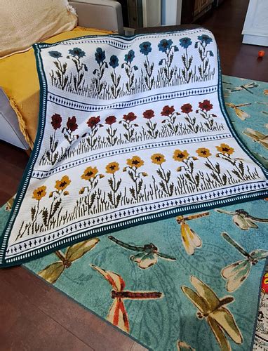 Ravelry Poppy Mosaic Overlay Throws Blankets Pattern By Carol Webster