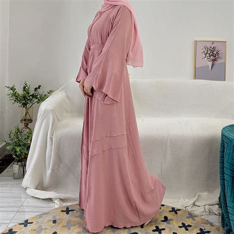 Kimono Open Abaya Muslim Women Maxi Dress Islamic Robe Kaftan Dubai