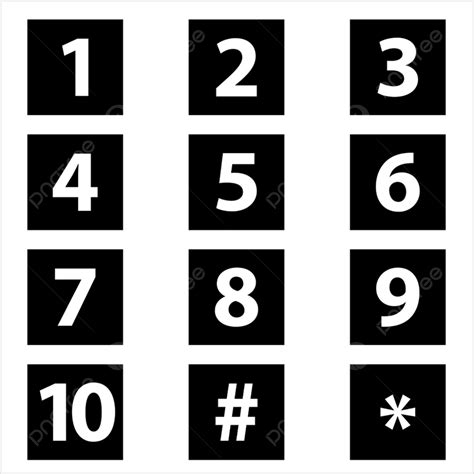 Number Center Aligned Inside Rectangle One To Ten Vector Art Illustration Bubble Count Design