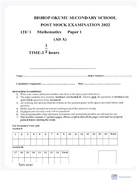 Paper 1 Mathematics 1 Pdf
